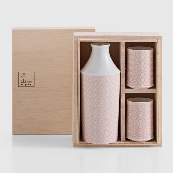 Sake Set 3pc Peach Line Porcelain – Sakeshop by Chef's Armoury